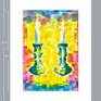 Bright Shabbat Candles Painting by rhonda roth | Saatchi Art