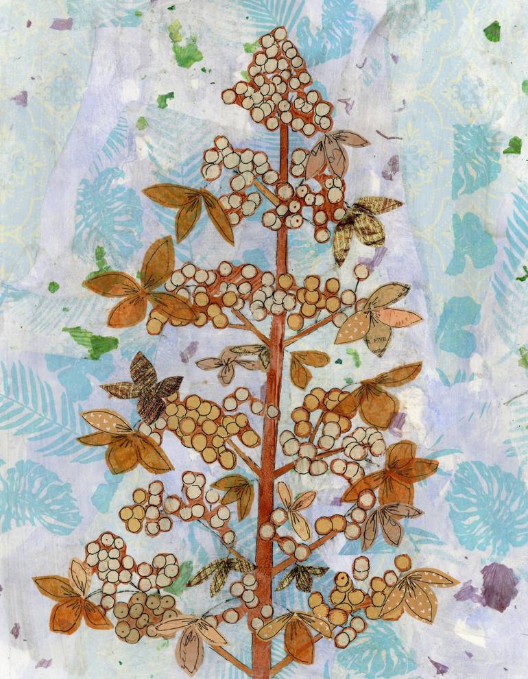 Hibernating Hydrangea Mixed Media by Alison Adams | Saatchi Art