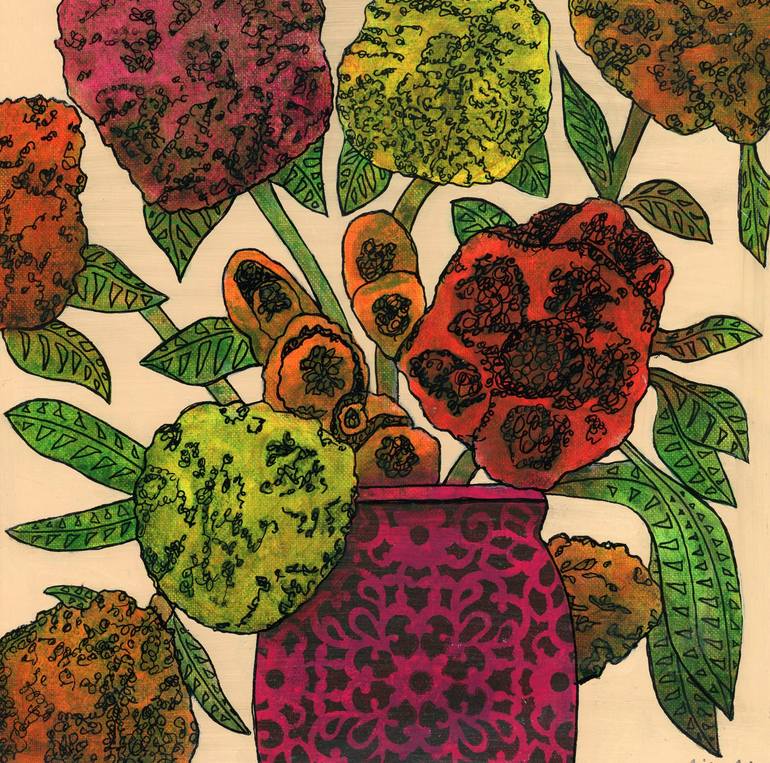 Fantastical Flowers Painting by Alison Adams | Saatchi Art