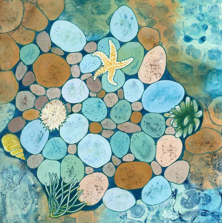 Rock Pool Painting by Alison Adams | Saatchi Art