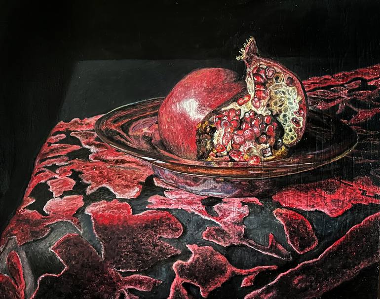 Pomona's Bowl - Oil Realism Still Life Painting Painting by Benjamin ...