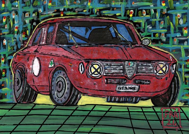 Alfa Romeo GT Junior Painting by Francesco Radogna | Saatchi Art