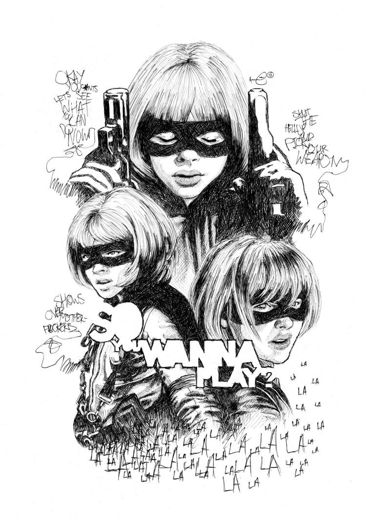 Hit-Girl Drawing by Facey Artist | Saatchi Art