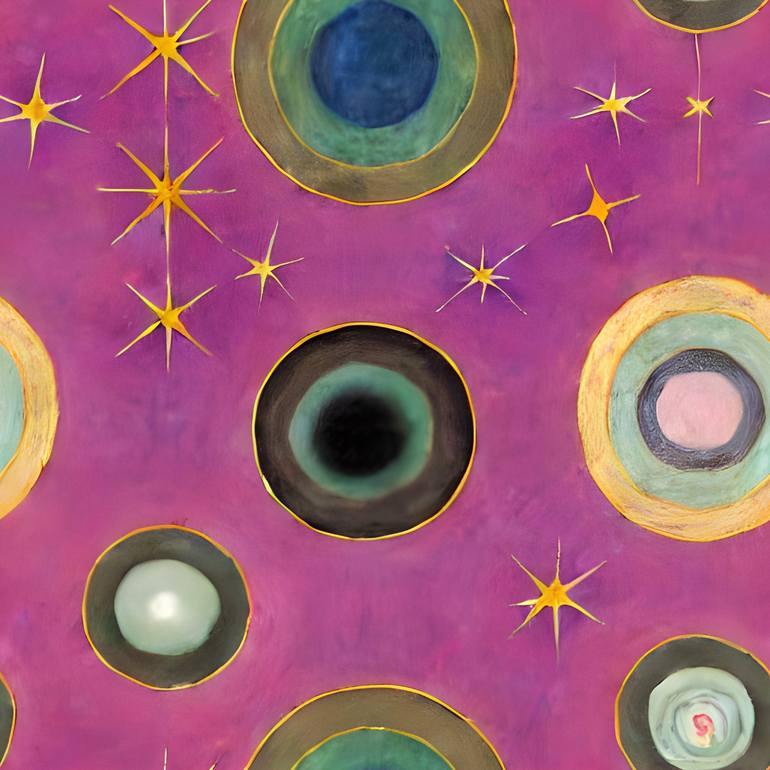 Canvas Print - Celestial Cartography: Visionary Cosmos Digital by Brian ...