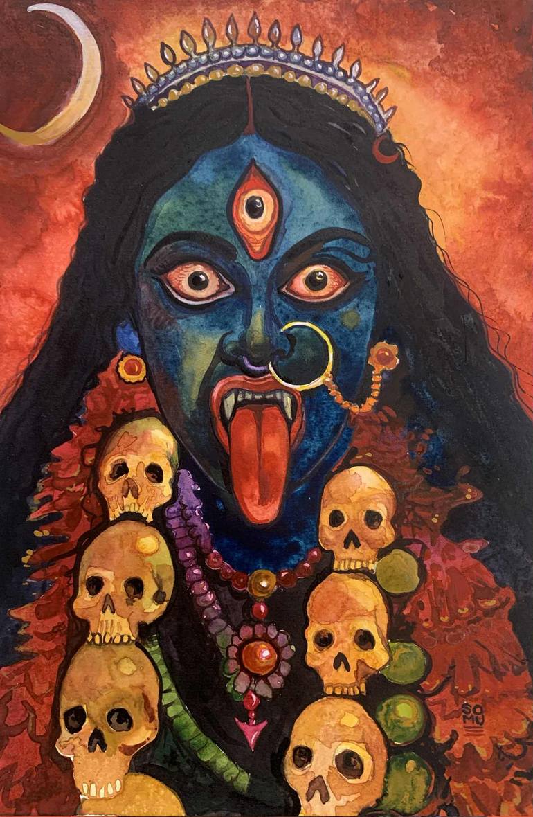 Maa MahaKali Painting by Someshwarananda Somu | Saatchi Art