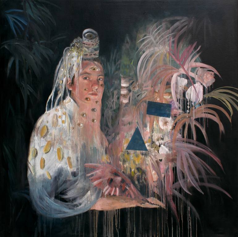 'The beard eyed Girl' Painting by Marguerite de Geus | Saatchi Art