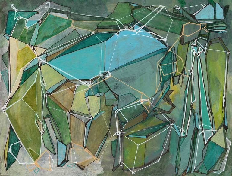 Fracturing Emeralds Painting by SARAH INTEMANN | Saatchi Art