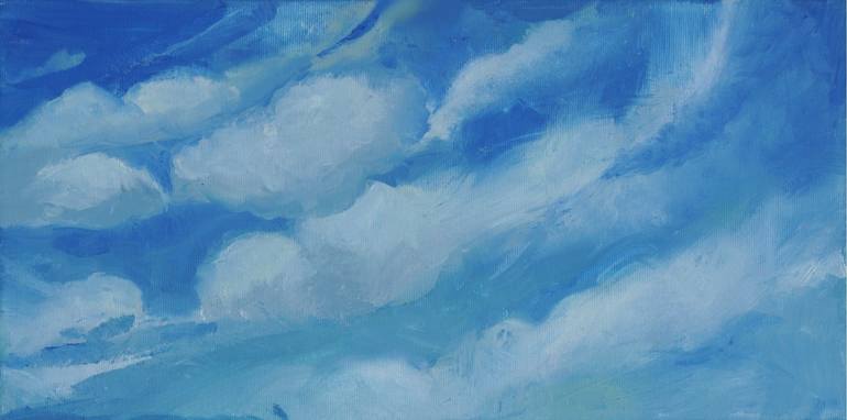Blue sky with clouds Painting by Strakhova Ekaterina | Saatchi Art