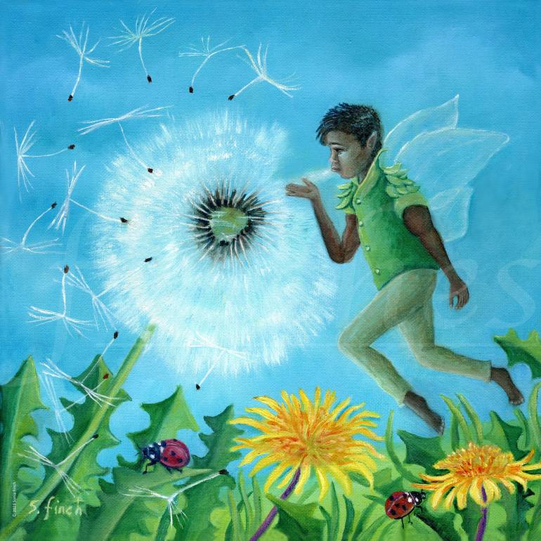 Spring Fairy Timekeeper Painting by Sonia Finch | Saatchi Art