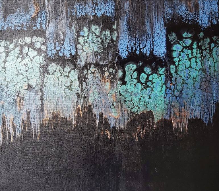 Hanging Garden 2 - Abstract Acrylic on Canvas Painting by Rifat Ara ...