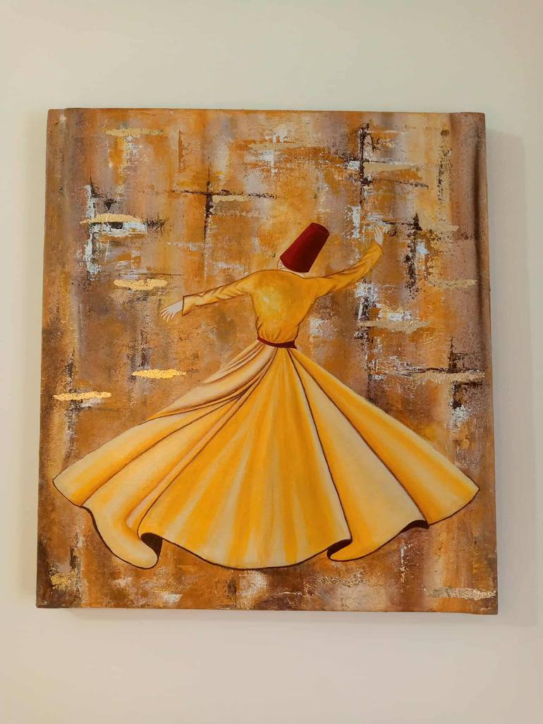 Gardish-e-Rooh Sufi Painting Painting by Noore Qalb | Saatchi Art