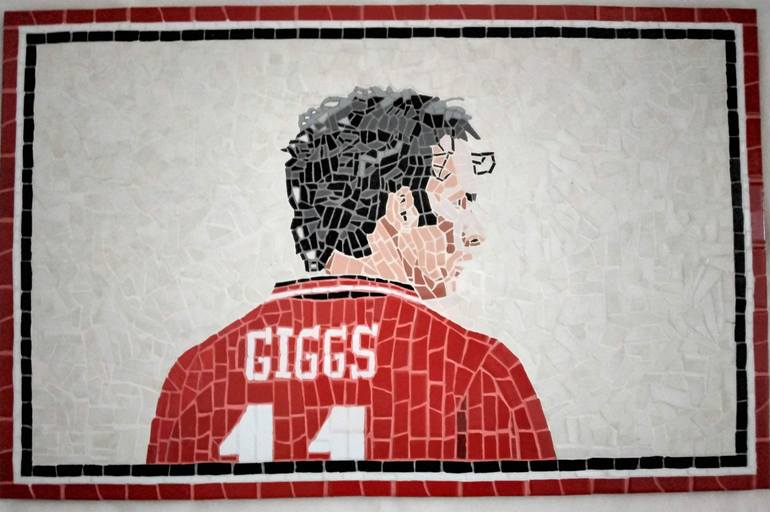 Ryan Giggs Manchester United Mosaic Wall Panel Mixed Media by Jeff ...