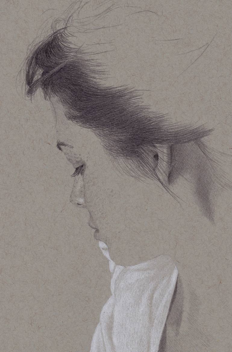 The white shirt (15:18) Drawing by Walter Roos | Saatchi Art