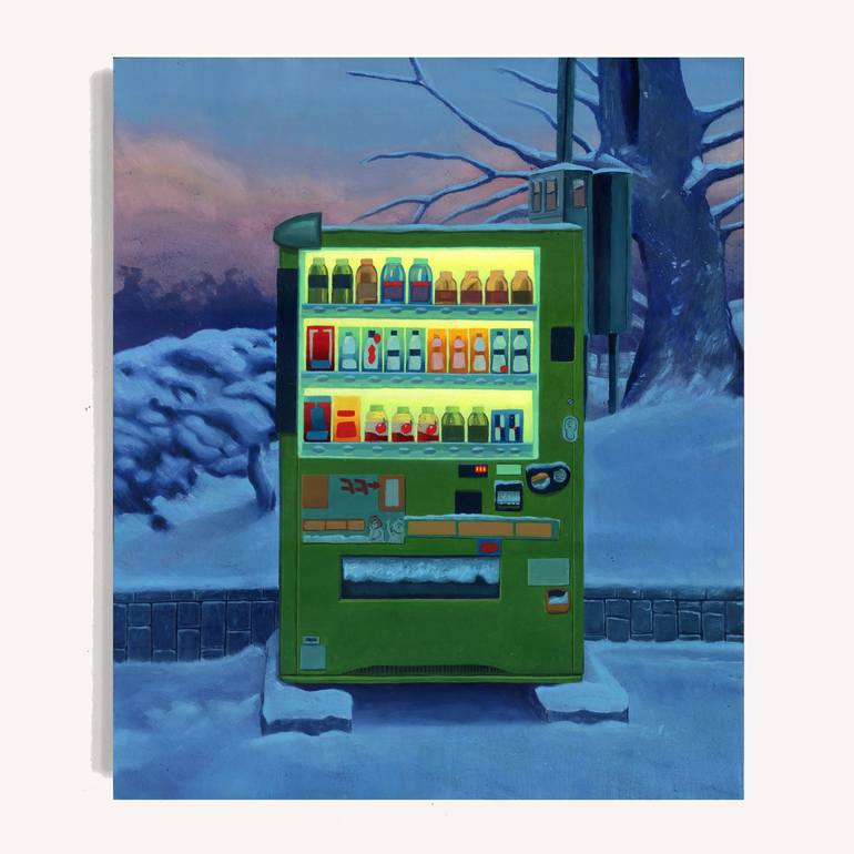 Blue: Portrait of a Vending Machine Painting by Angel Duran | Saatchi Art