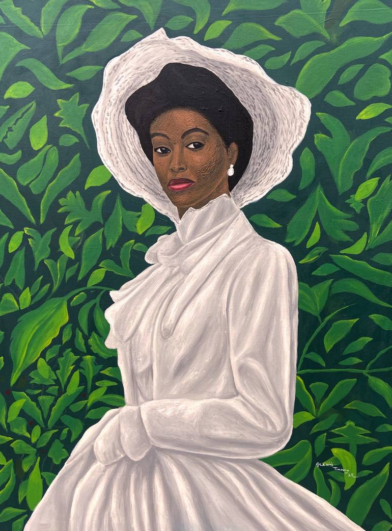 The Lady in White 1 Painting by Timothy Olaniyi | Saatchi Art
