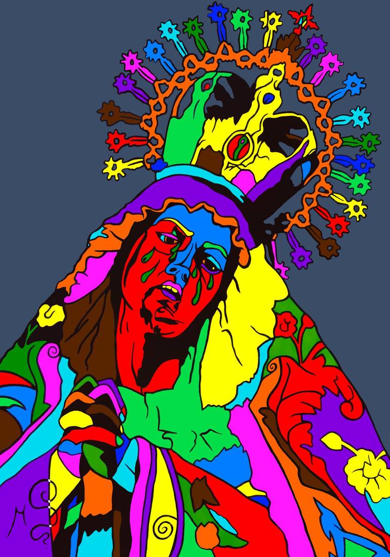 Vírgen del dolor de la humanidad (Suffocating humanity's Virgin) Painting by Misu - Artist ...
