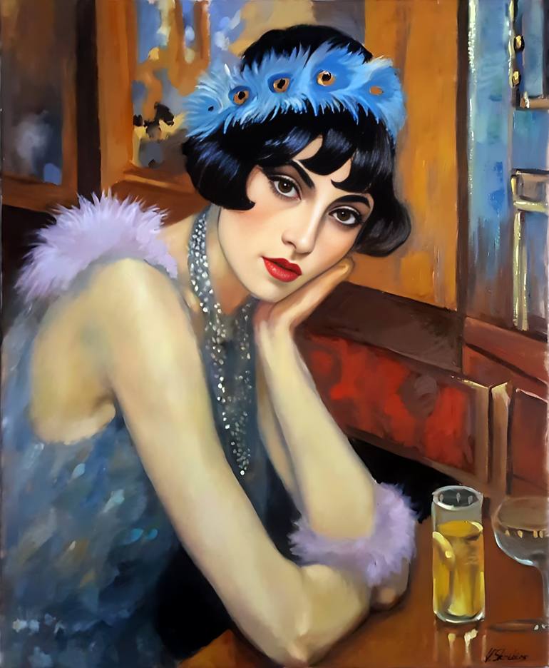 Kiki de Montparnasse Painting by Valentin Skribins | Saatchi Art