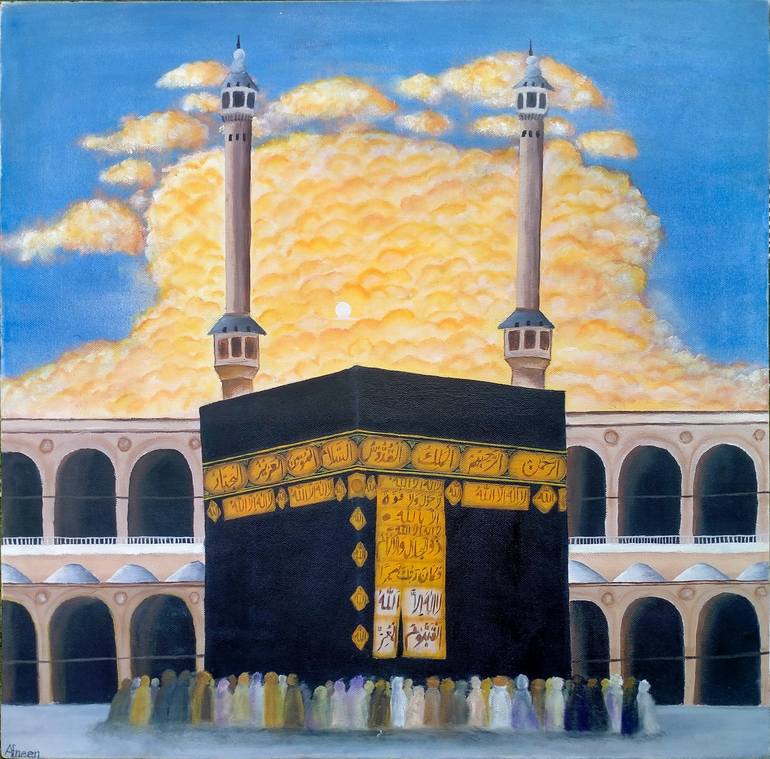 The Holy Kaaba Painting by Afneen Sajjad | Saatchi Art