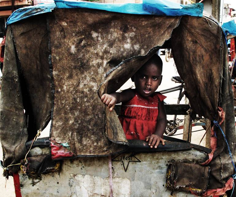 Rickshaw child Photography by Chris Dewhurst | Saatchi Art