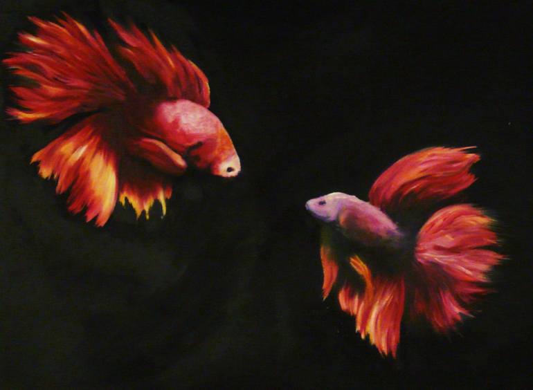 fish Painting by KORNELIA KRUK | Saatchi Art