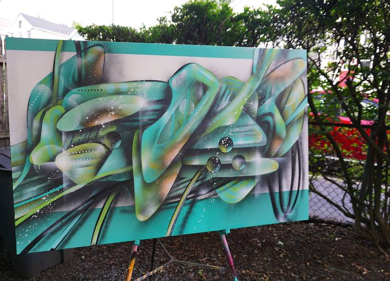 TURQUOISE FIRE Painting by Shawn Shafran | Saatchi Art