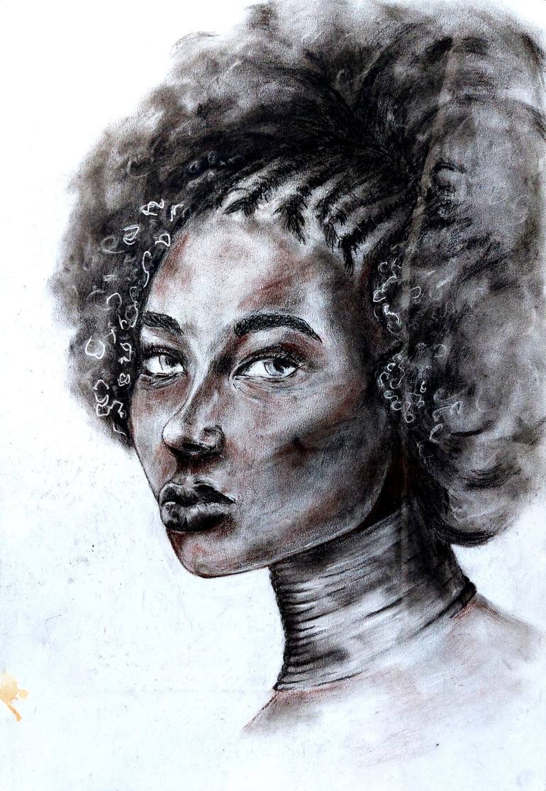 African girl Drawing by Renata Chipra | Saatchi Art