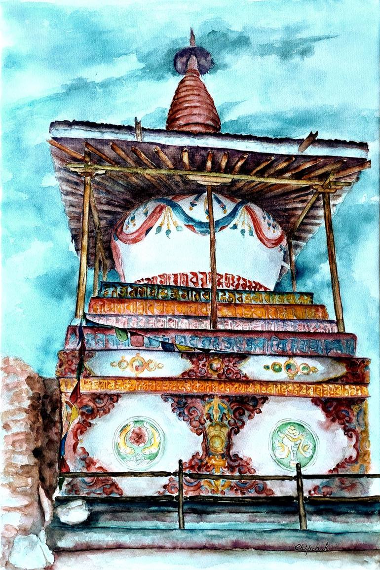 Gompa. Upper Mustang Kingdom, Nepal Painting by Renata Chipra | Saatchi Art