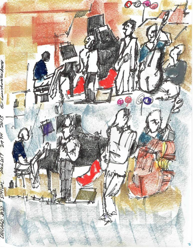 Muhal Richard Abrams/Chicago Jazz Fest Drawing by Lewis Achenbach ...