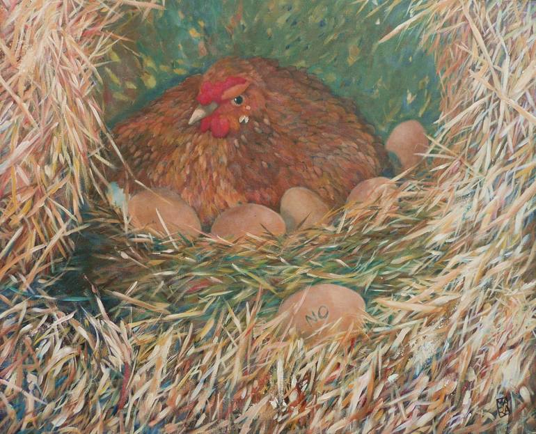 Breeding hen Painting by Mara Grubert | Saatchi Art
