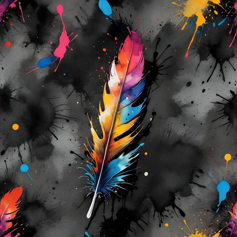 The feather Digital by Brian Mwaura | Saatchi Art