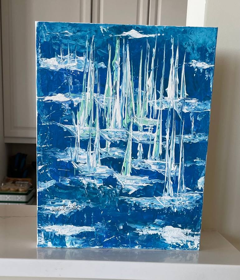 Sailboats Painting by Sabri Said | Saatchi Art