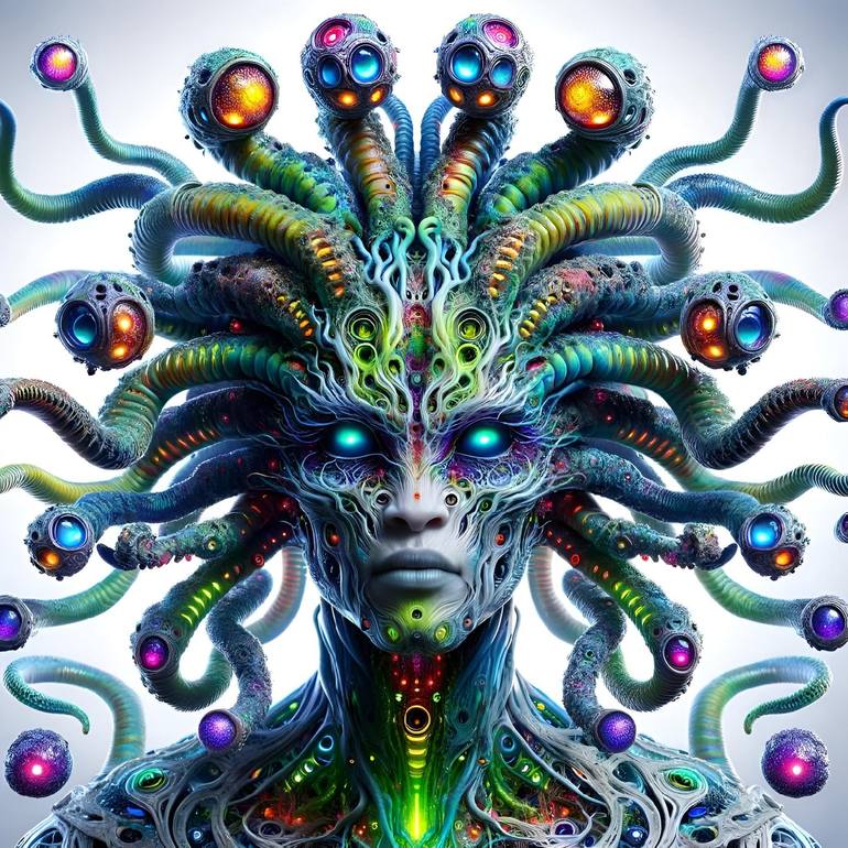 Medusa: Cosmic Bloom of Bioluminescent Tendrils Digital by Alberto ...