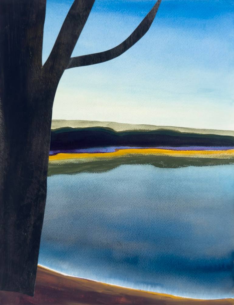 Lake Collage Painting by Michael Pfleghaar | Saatchi Art