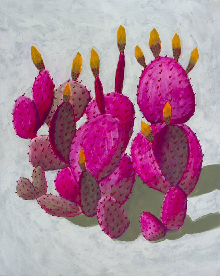 Ruby Prickly Pear Painting by Michael Pfleghaar | Saatchi Art