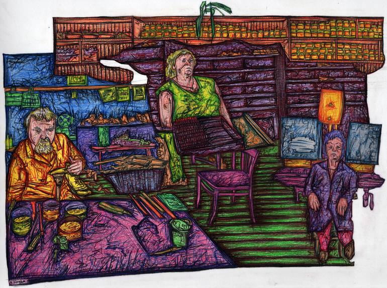 Business Thriving. Drawing by Nicholas Vaughan | Saatchi Art