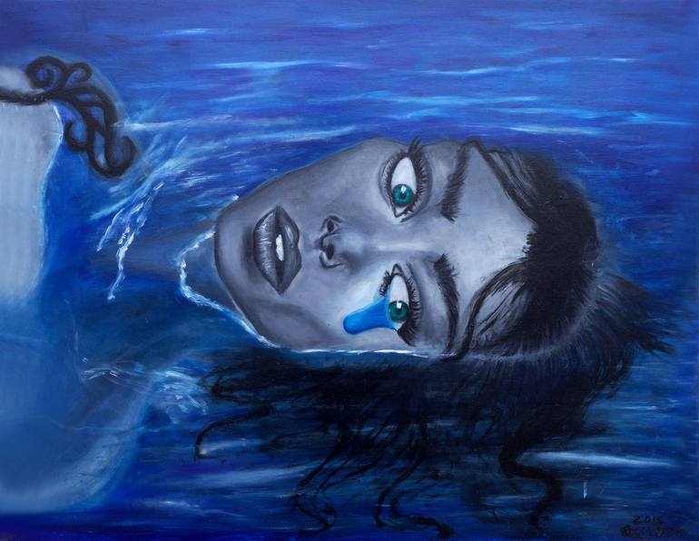 Drowning In Loneliness Painting by Aurora Gray | Saatchi Art
