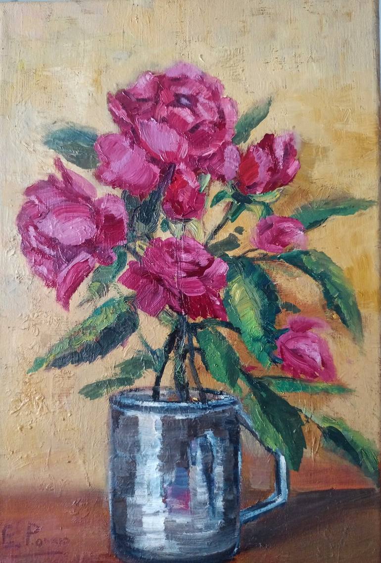 Flower Rose Still Life Garden Roses Painting by Helena Rozhko | Saatchi Art