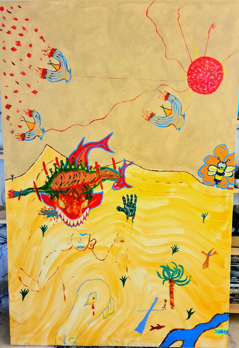 Solar Flares Painting by Sundaye Lekeleke | Saatchi Art