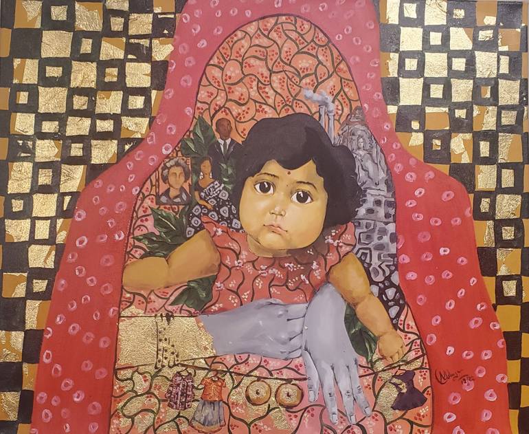 The Face of Matriarchal makeup, the child Painting by Abhijna Vemuru ...