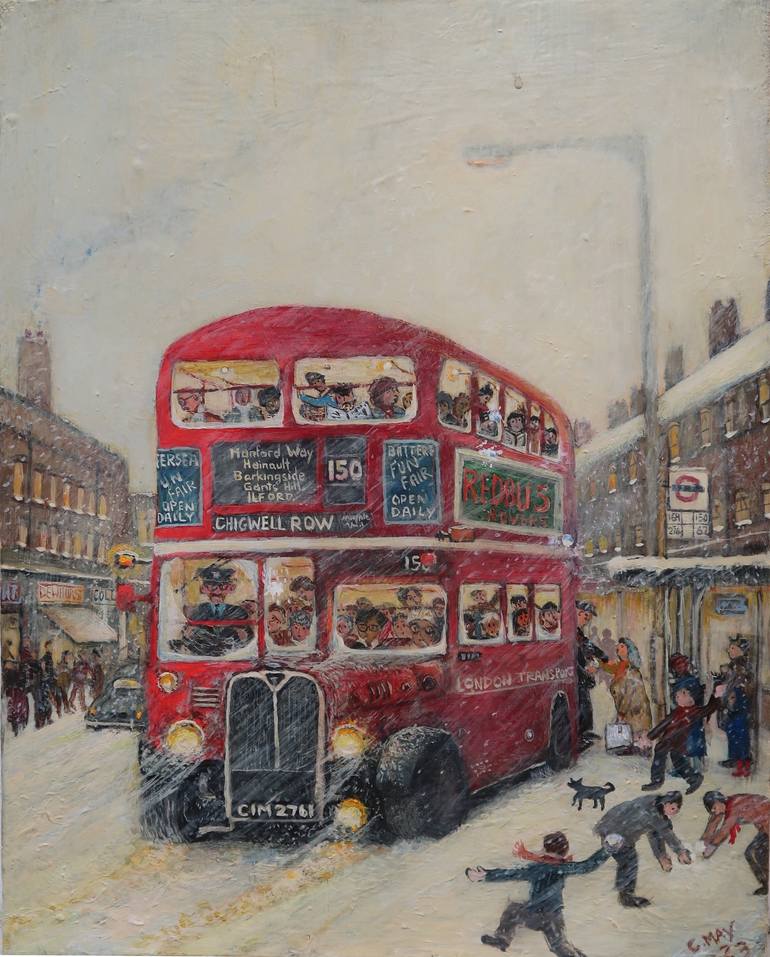 No Room Left Inside/ Route Master Red Bus Painting by chris may ...