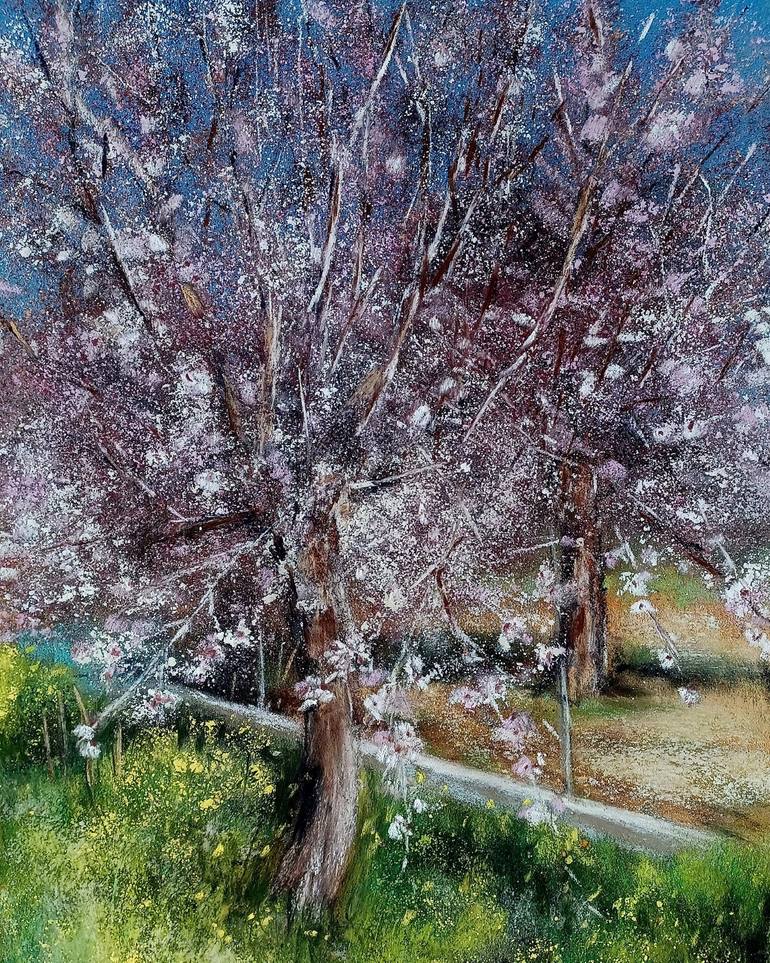 Almond Tree Painting by Renata Sanna | Saatchi Art