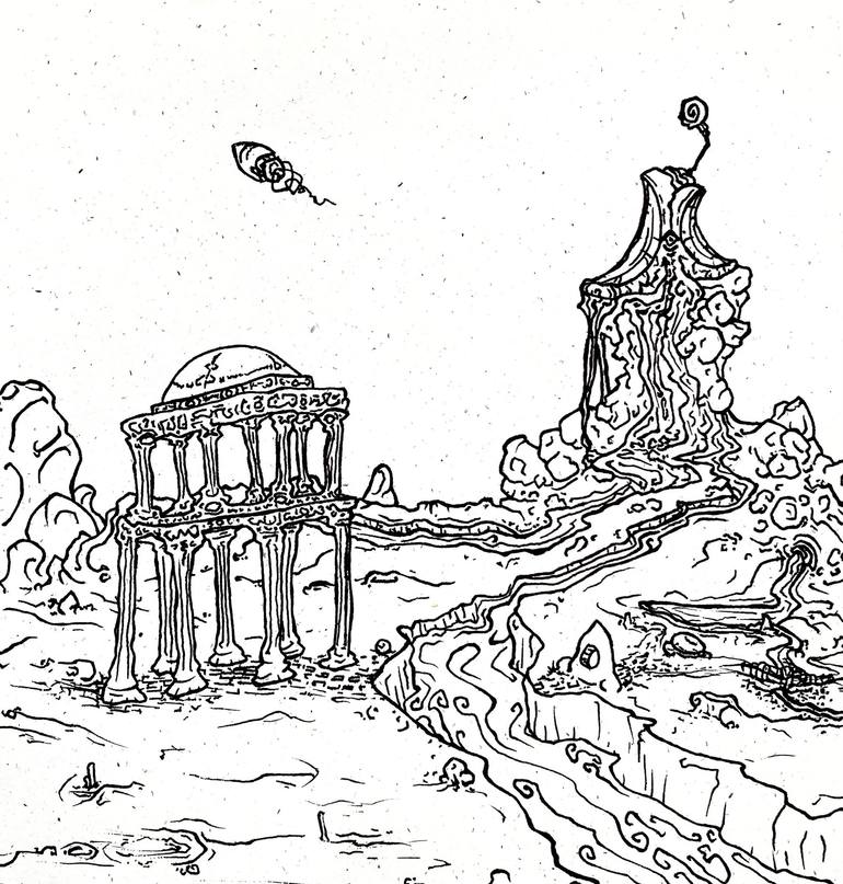 Echoes of an Erased Epoch Drawing by Jordan Lawrence | Saatchi Art