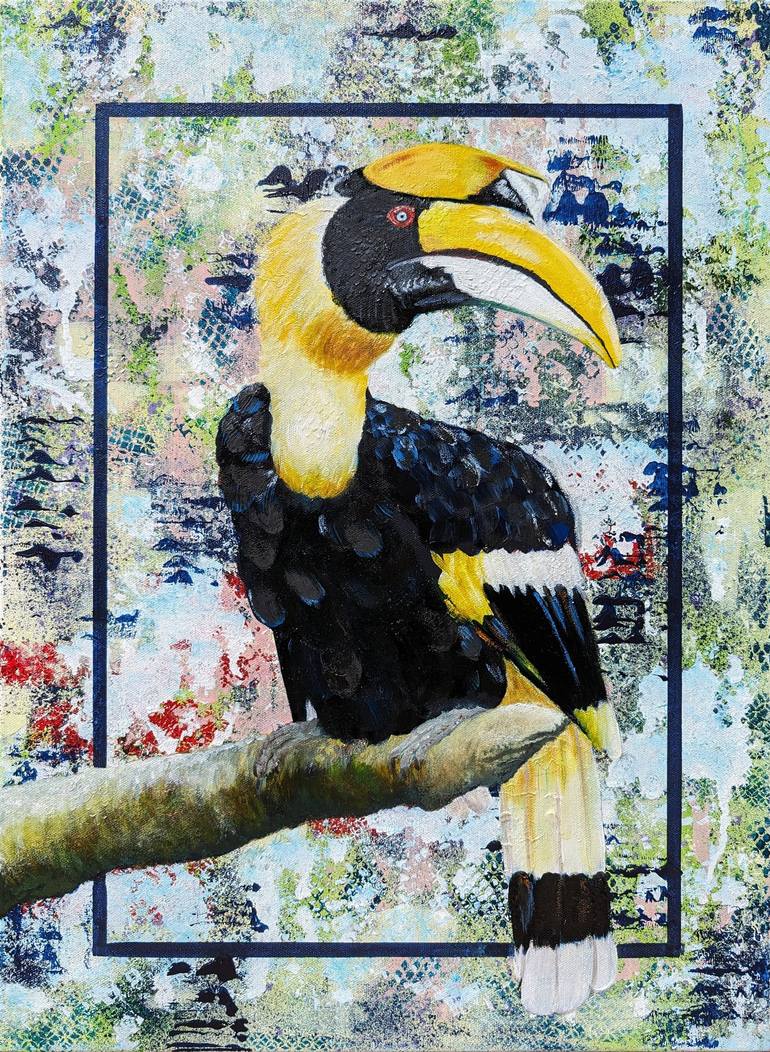 The Hornbill Painting by Michelle Schulz | Saatchi Art