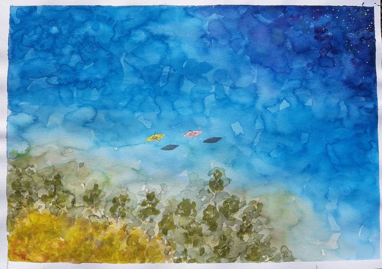 Kayak in Puerto Patriada Painting by Barbara Greco | Saatchi Art