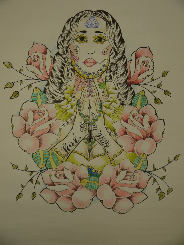 mother of grace Drawing by Steve Fllann | Saatchi Art