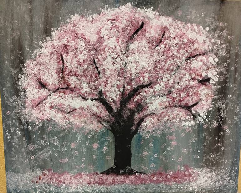 Cherry Tree Painting by Maram Mahmoud | Saatchi Art