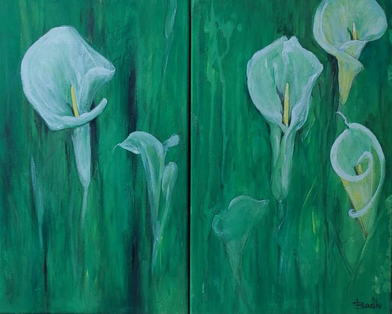 Welcoming In Green Painting by Ibrahim Badeeu | Saatchi Art