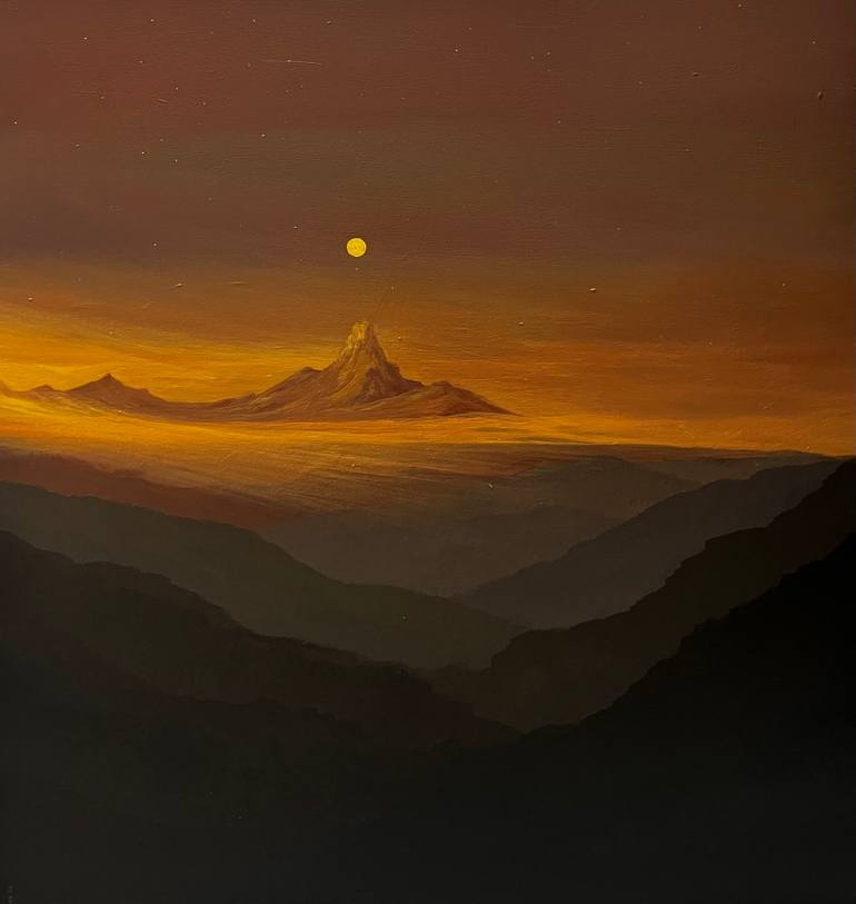 Himalayan Nights Series Painting by Dev Chandra | Saatchi Art