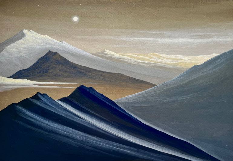 Himalayan Nights Painting by Dev Chandra | Saatchi Art