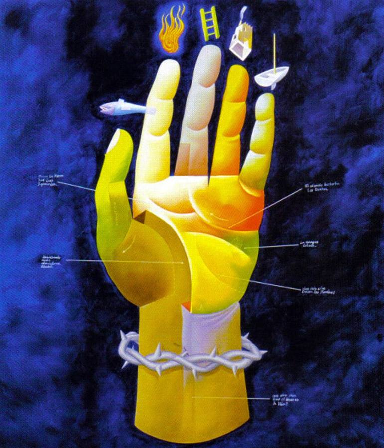 La mano de Prometeo Painting by Piero Lagonigro | Saatchi Art